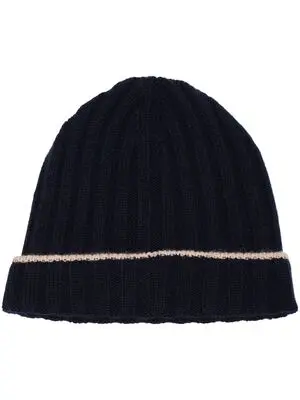Brunello Cucinelli Cashmere Ribbed Beanie - Multicolor