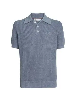Brunello Cucinelli Linen Polo Shirt - Multicolor