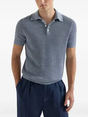 Brunello Cucinelli Linen Polo Shirt - Multicolor