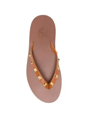 Valentino Garavani Rockstud Leather Thong Sandals