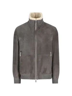 Brunello Cucinelli Shearling Leather Jacket - Multicolor