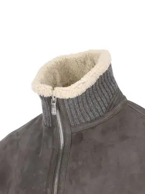 Brunello Cucinelli Shearling Leather Jacket - Multicolor