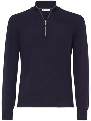 Brunello Cucinelli Cashmere Zip-up Turtleneck Sweater - Multicolor