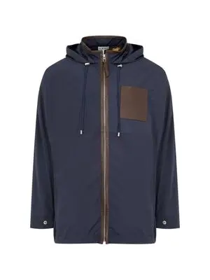 Loewe Hooded Jacket With Leather Trim - Multicolor