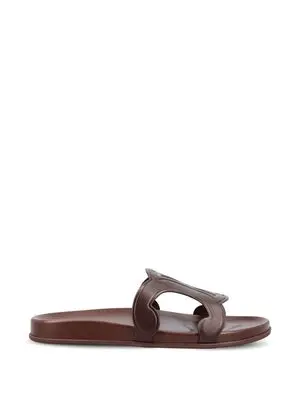 Celine Triomphe Leather Slides - Multicolor