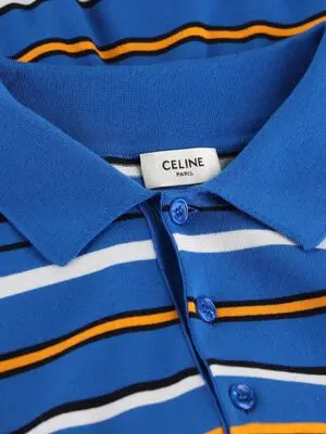 Celine Striped Cotton Polo Shirt