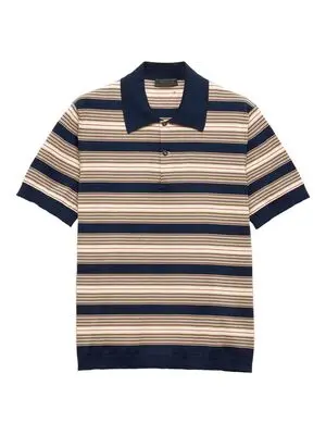 Prada Striped Cotton Polo Shirt - Multicolor