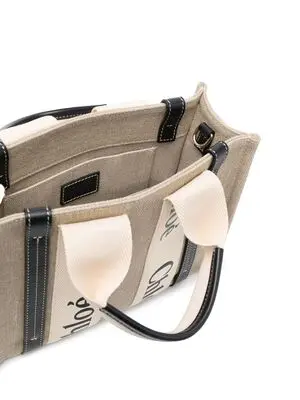 Chloé Woody Small Linen Tote Bag - Multicolor