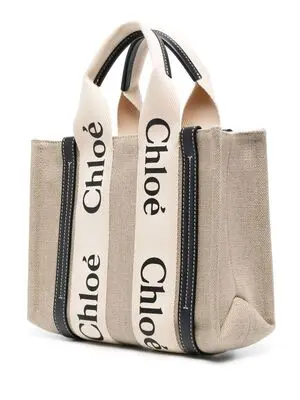 Chloé Woody Small Linen Tote Bag - Multicolor