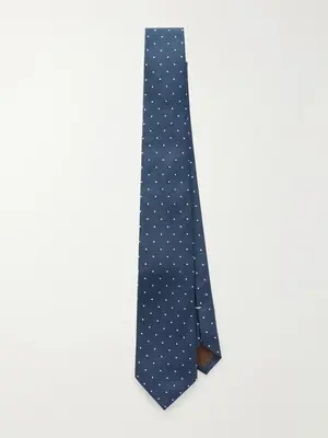 Canali 8cm Polka-dot Silk-twill Neck Tie - Blue