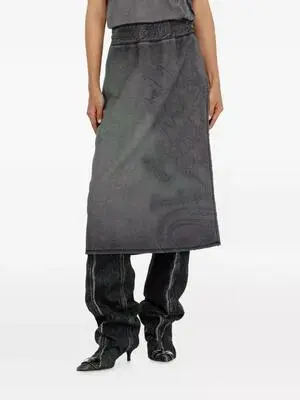DIESEL® Fleece Midi Skirt With Dévoré Print