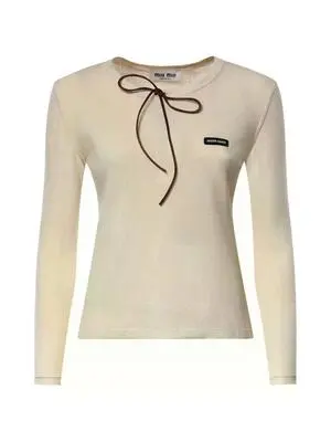 Miu Miu Round Neck T-shirts For Women