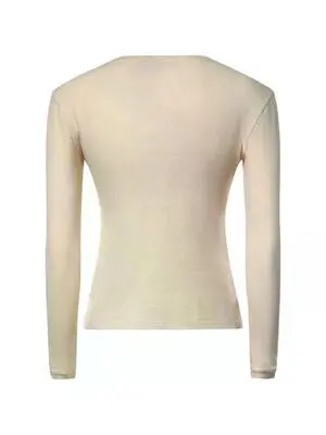 Miu Miu Cotton Waffle-knit Long-sleeve T-shirt With Bow Detail