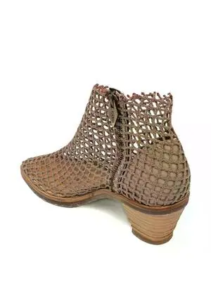 VERDURA SHOES Netted Block-heel Boots - Neutrals