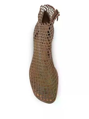 VERDURA SHOES Netted Block-heel Boots - Neutrals