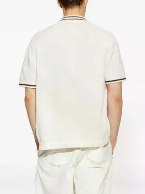 SAMSOE SAMSOE Sapedro Striped-trim Bouclé Shirt - Neutrals