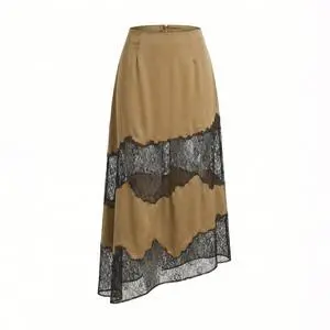 LILY AND LIONEL Eleanor Lace Insert Midi Skirt - Green