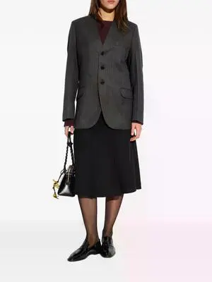 JIL SANDER Pinstriped Collarless Fitted Blazer