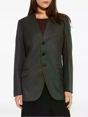 JIL SANDER Pinstriped Collarless Fitted Blazer