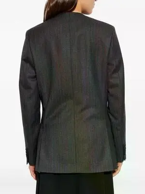 JIL SANDER Pinstriped Collarless Fitted Blazer