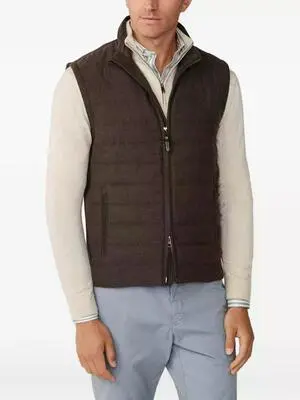 HACKETT LONDON Herringbone-pattern Gilet - Brown