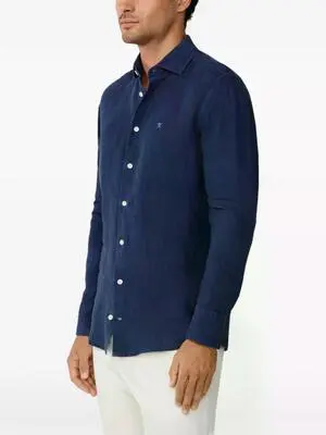 HACKETT LONDON Logo-embroidered Linen Shirt