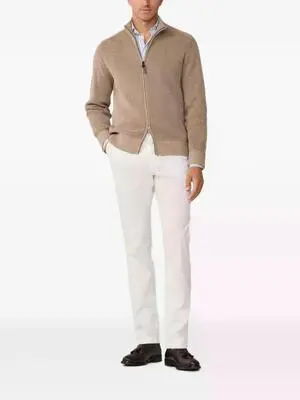 HACKETT LONDON Rib-stitched Raglan-sleeve Cardigan