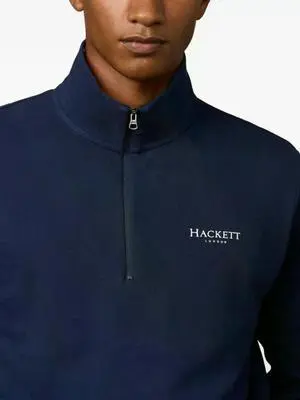 HACKETT LONDON Pique-knit Quarter-zip Sweater