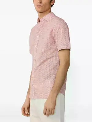 HACKETT LONDON Clay-print Short-sleeve Shirt