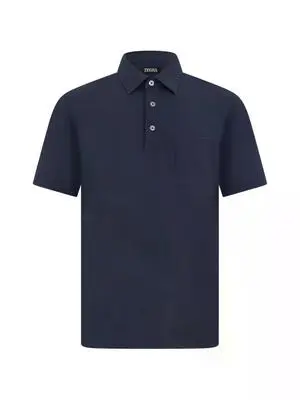 Zegna Short-sleeve Pocket Polo Shirt - Blue