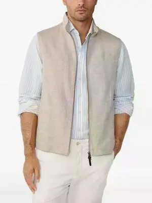 HACKETT LONDON Textured Gilet - Neutrals