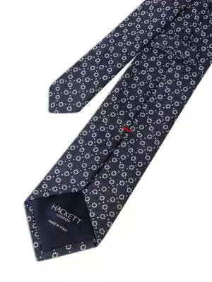 HACKETT LONDON Natte Circle Dot-pattern Silk-blend Tie - Blue