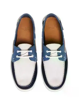 HACKETT LONDON Nubuck Panelled Boat Shoes