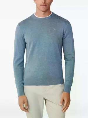 HACKETT LONDON Embroidered Crew-neck Sweater - Blue