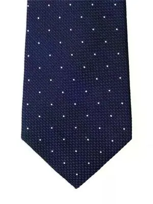 HACKETT LONDON Polka-dot Textured Weave Neck Tie - Blue