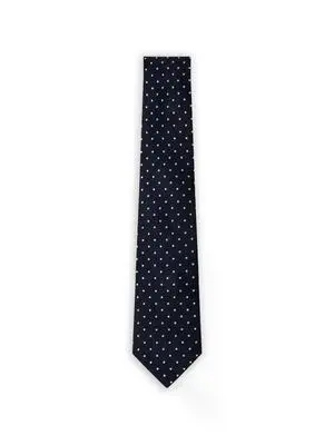 HACKETT LONDON Dotted Silk Twill Neck Tie - Blue