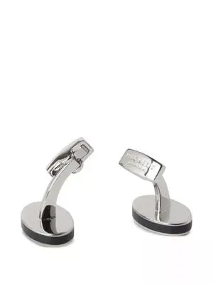 HACKETT LONDON Engraved-logo Oval Cufflinks - Silver