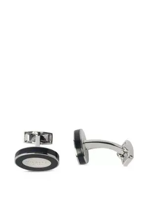 HACKETT LONDON Engraved-logo Oval Cufflinks
