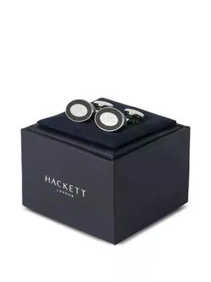 HACKETT LONDON Engraved-logo Oval Cufflinks
