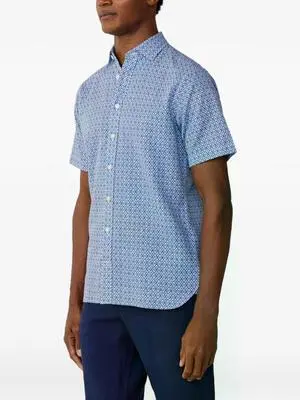 HACKETT LONDON Clay-print Short-sleeve Shirt