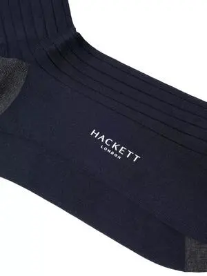 HACKETT LONDON Mercerised Cotton Ribbed Dress Socks