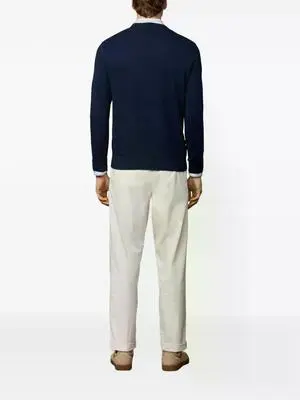 HACKETT LONDON Embroidered V-neck Sweater
