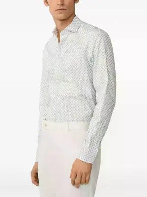 HACKETT LONDON Floral-print Button-down Cotton Shirt