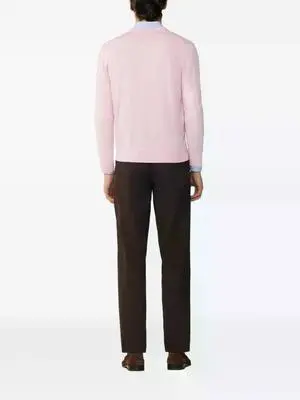HACKETT LONDON Embroidered-logo V-neck Cotton Jumper