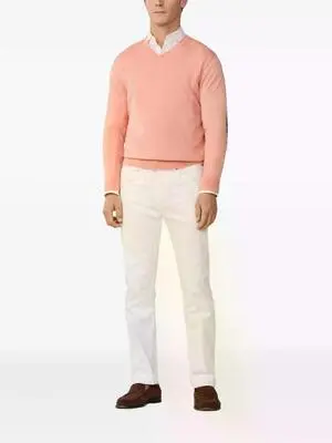 HACKETT LONDON V-neck Elbow-patch Sweatshirt