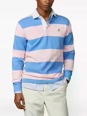 HACKETT LONDON Striped Cotton-jersey Rugby Shirt