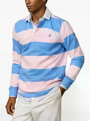 HACKETT LONDON Striped Cotton-jersey Rugby Shirt