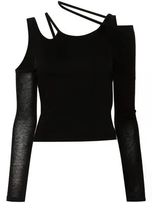 Yohji Yamamoto Asymmetrical Cold-shoulder Top