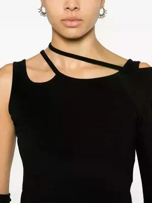 Yohji Yamamoto Asymmetrical Cold-shoulder Top