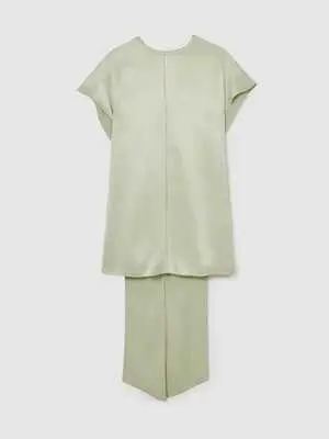 REISS Alice Satin Mini Dress With Cape Detail